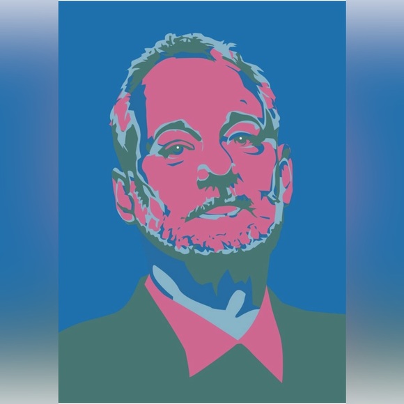 J.P. London Design | Art | Unopened Bill Murray Blue Poster Mural 4x3 ...